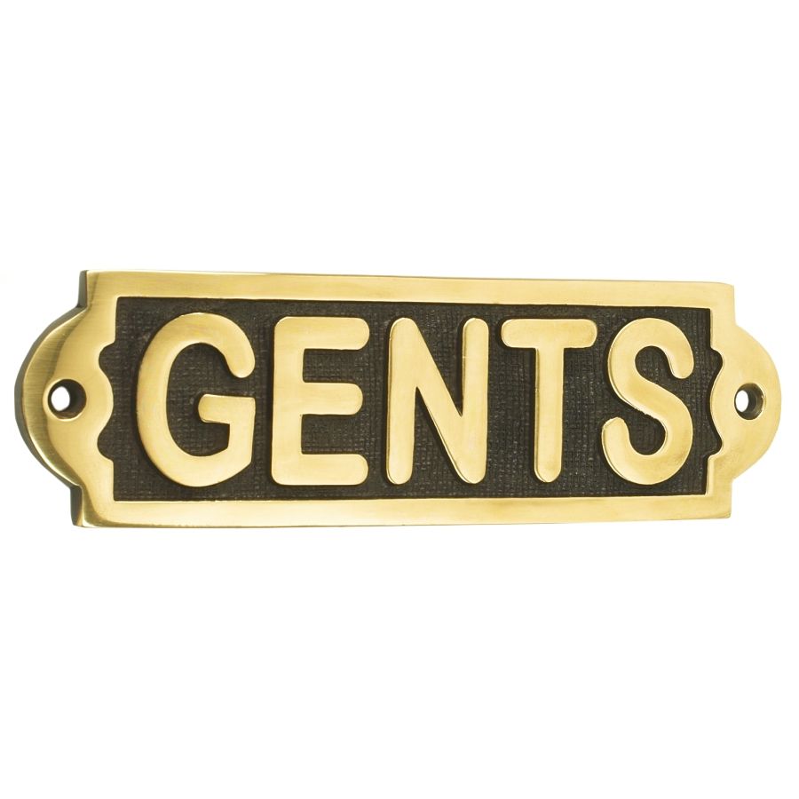 Solid brass Gents toilet sign | Black Country Metalworks