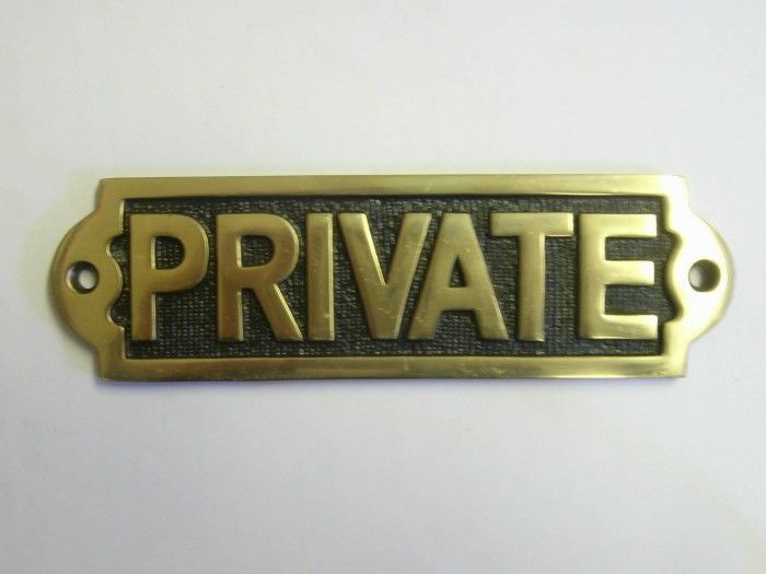 Solid brass Private sign | Black Country Metalworks