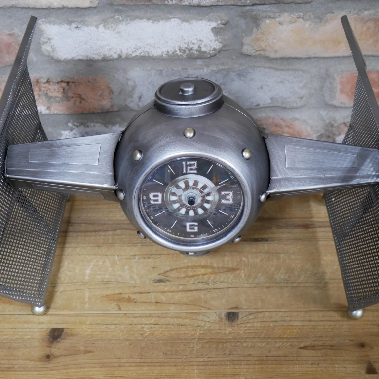 Spaceship Silver Mantel Clock | Black Country Metalworks