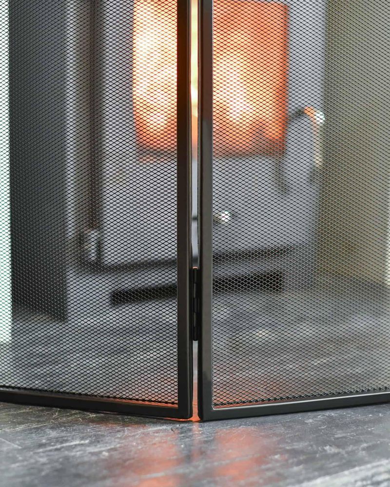 Square Simplistic Contemporary Three Fold Fireguard | Black Country ...