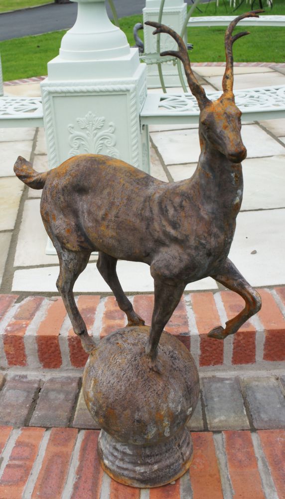 “Rudenko Deer Young" Cast Iron Deer Mounted onto an Integral Ball ...