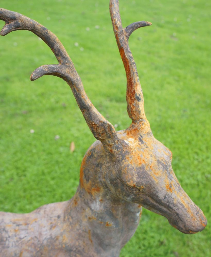“Rudenko Deer Young" Cast Iron Deer Mounted onto an Integral Ball ...
