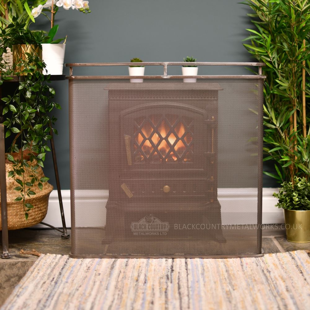 Stainless Steel Double Rail Fire Guard | Black Country Metalworks