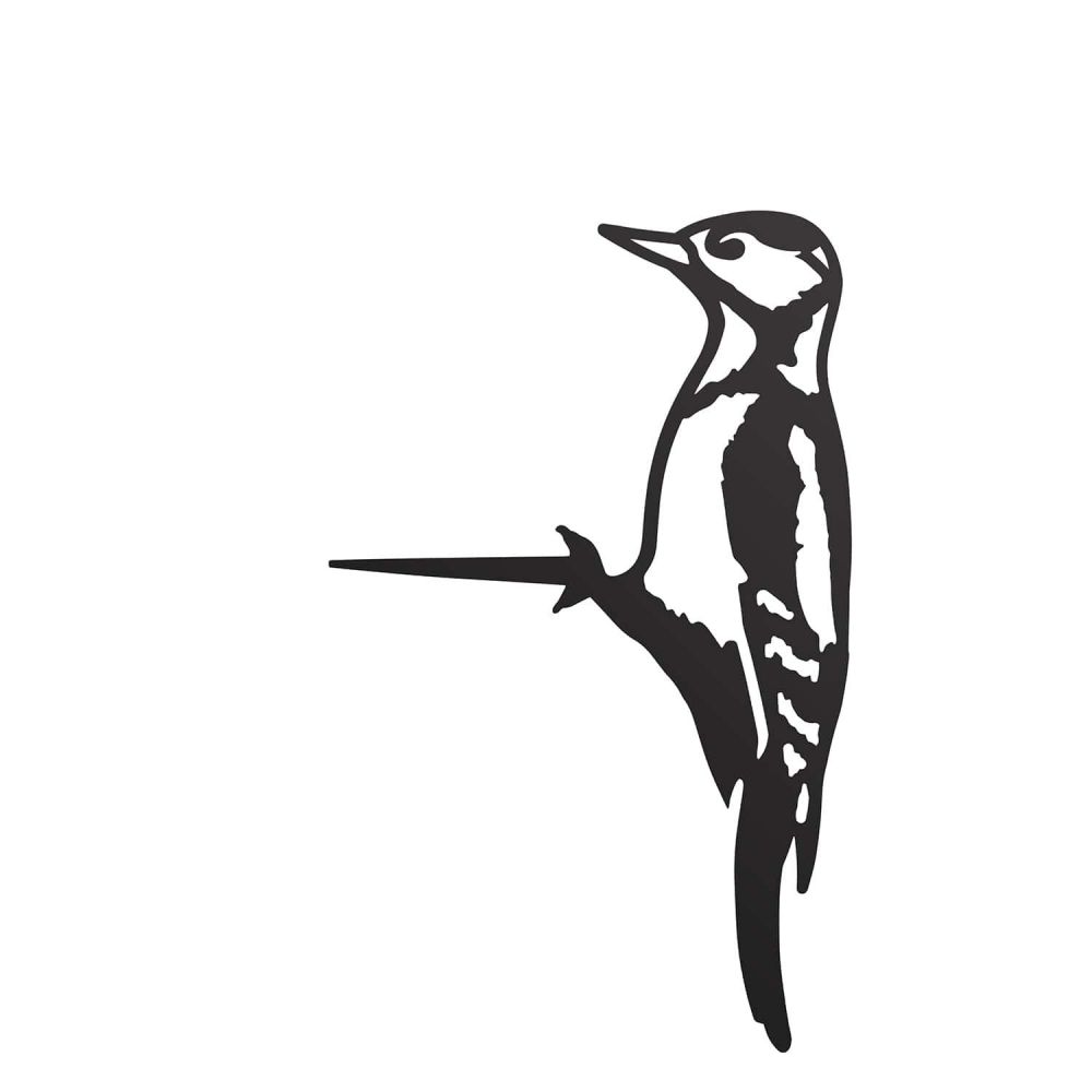 Steel Great Spotted Woodpecker Tree Spike - Black | Black Country ...