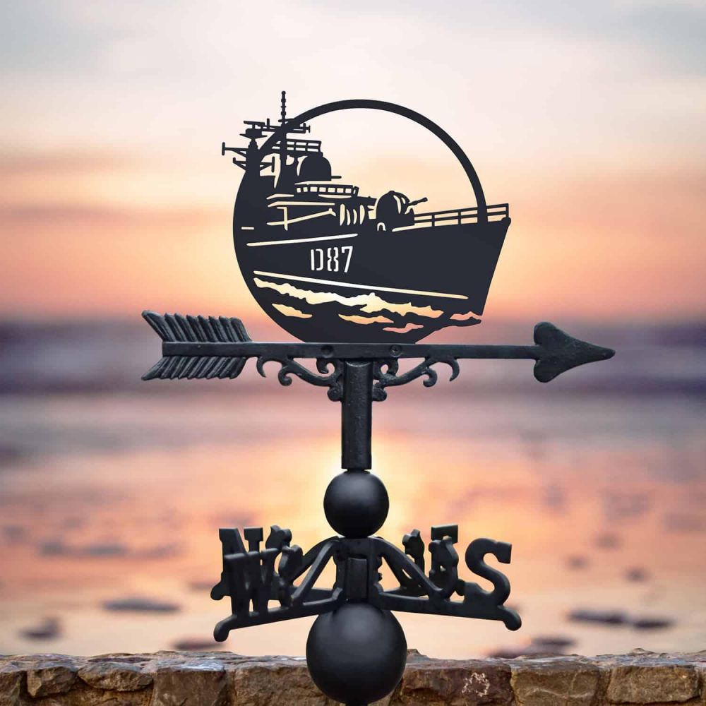Cast Iron & Steel HMS Newcastle Weathervane | Black Country Metalworks
