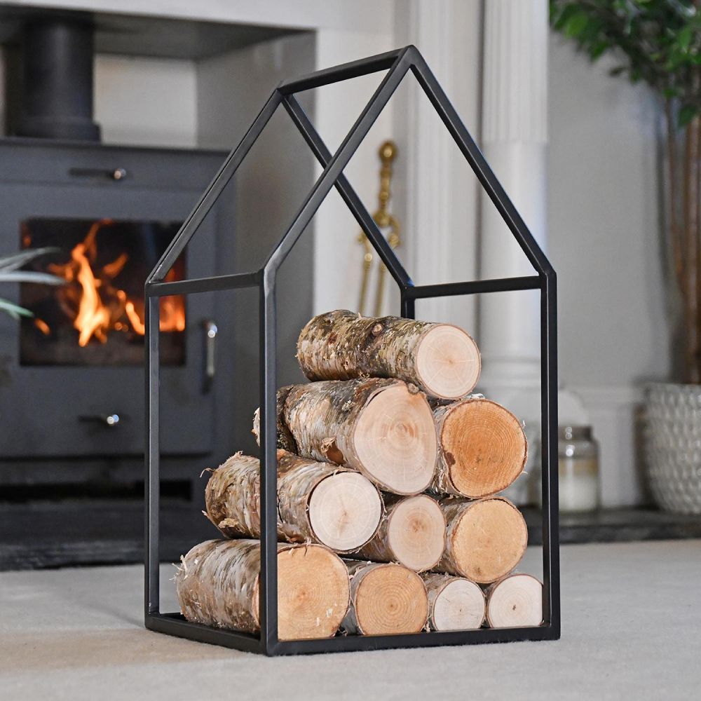 Log Racks & Stores | Large Indoor & Outdoor Log Storage Units | Black ...