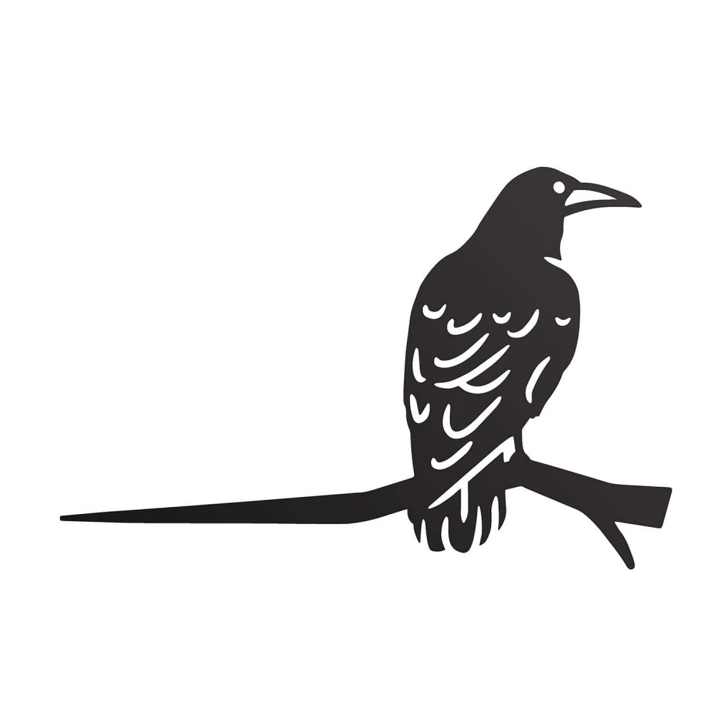 Steel Rook Bird Tree Spike - Black | Black Country Metalworks