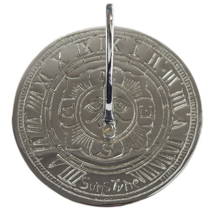 Bright Chrome 'Suns Tyne' Mini Sundial - 95mm | Black Country Metalworks