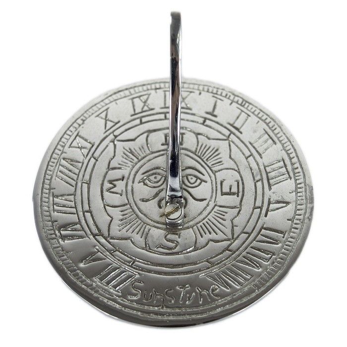 Bright Chrome 'Suns Tyne' Mini Sundial - 95mm | Black Country Metalworks