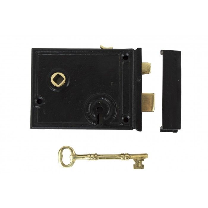 "The Boleyn" Cast Iron and Brass Rim Lock - Left Hand | Black Country ...