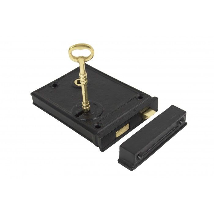 "The Boleyn" Cast Iron and Brass Rim Lock - Left Hand | Black Country ...