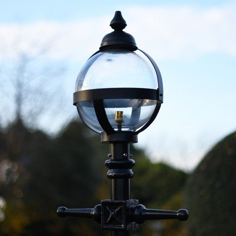 Glass Globe Garden Lamp Post - 2.15m | Black Country Metalworks
