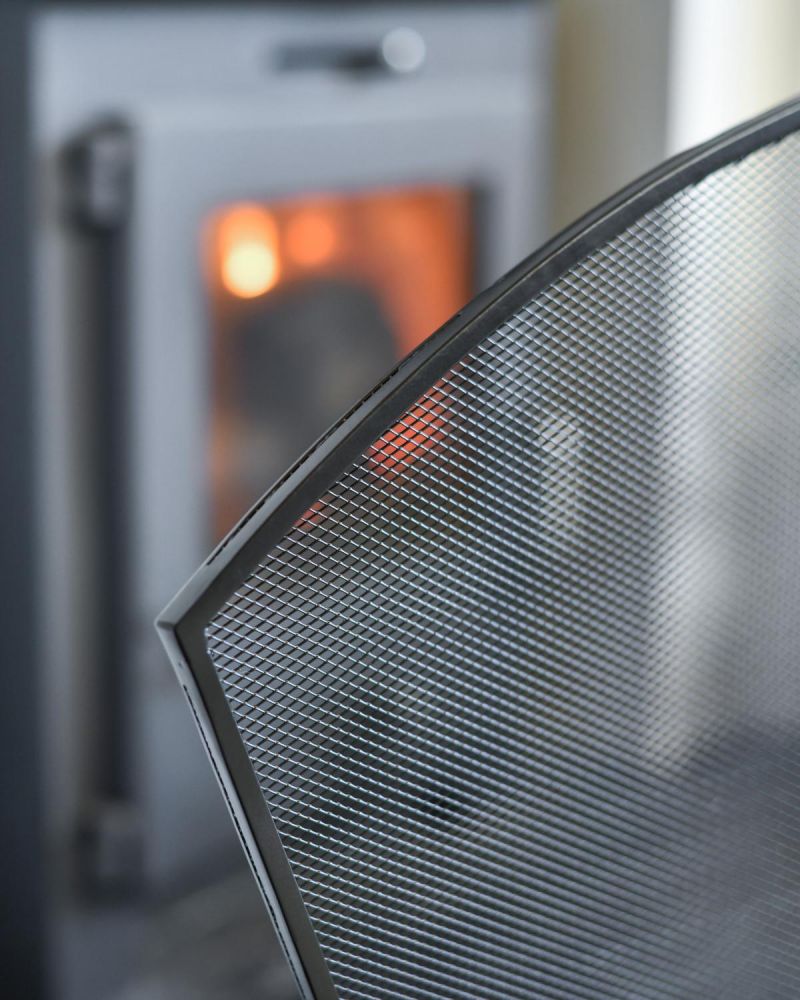 "The Exmouth" Black Curved Fire Guard | Black Country Metalworks
