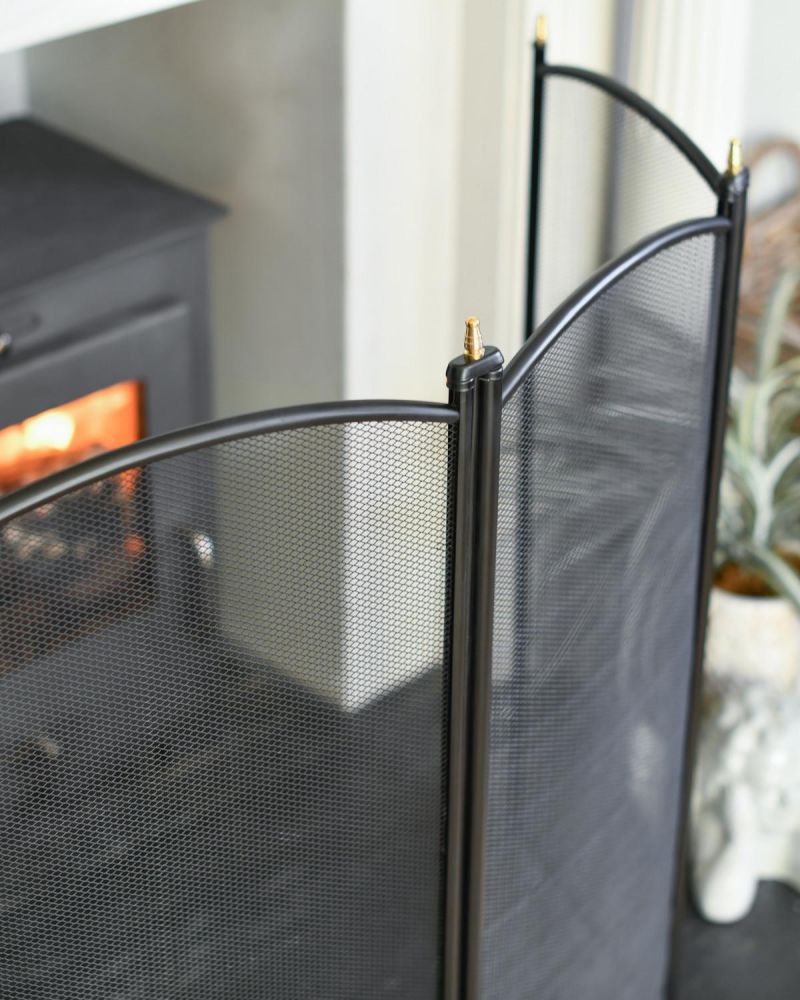 "The Rochford" Four Fold Fire Guard | Black Country Metalworks