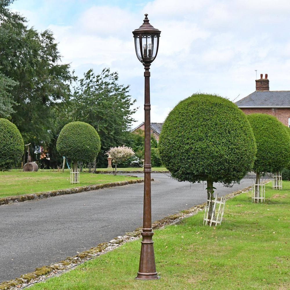 'The Ruxton' Bronze Manor Style Garden Lamp Post 2.4m | Black Country ...