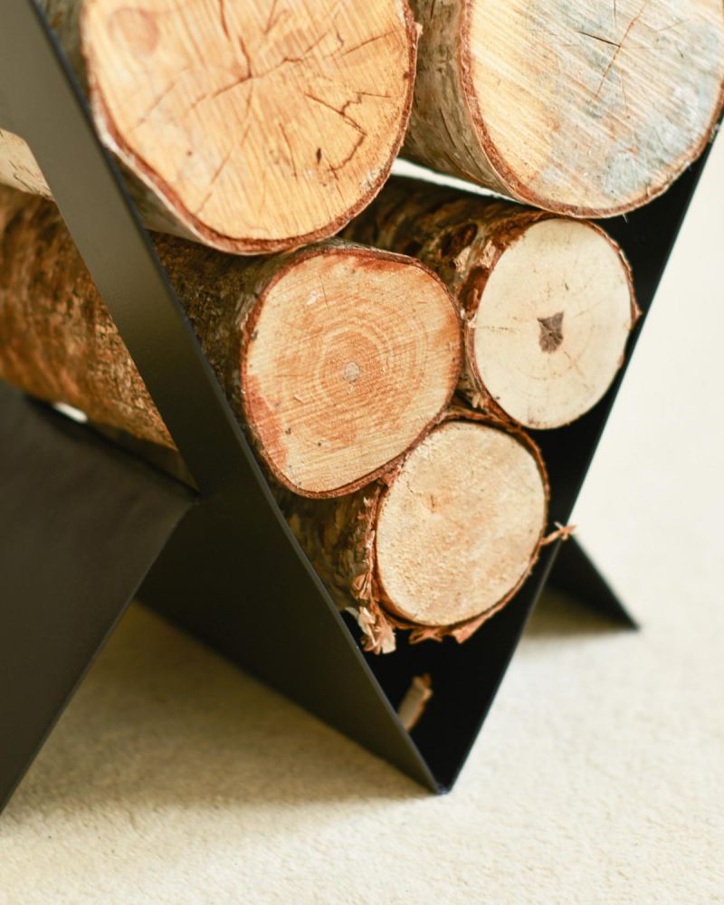 "The Winsford" Contemporary Log Holder | Black Country Metalworks