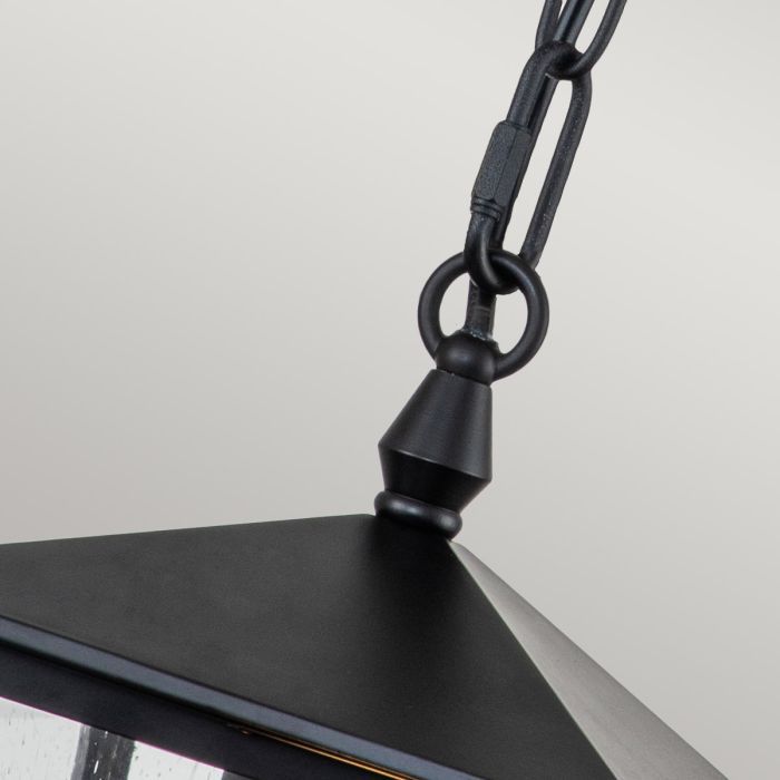 "Thorpe" Single Bulb Hanging Chain Lantern in Midnight Black | Black ...