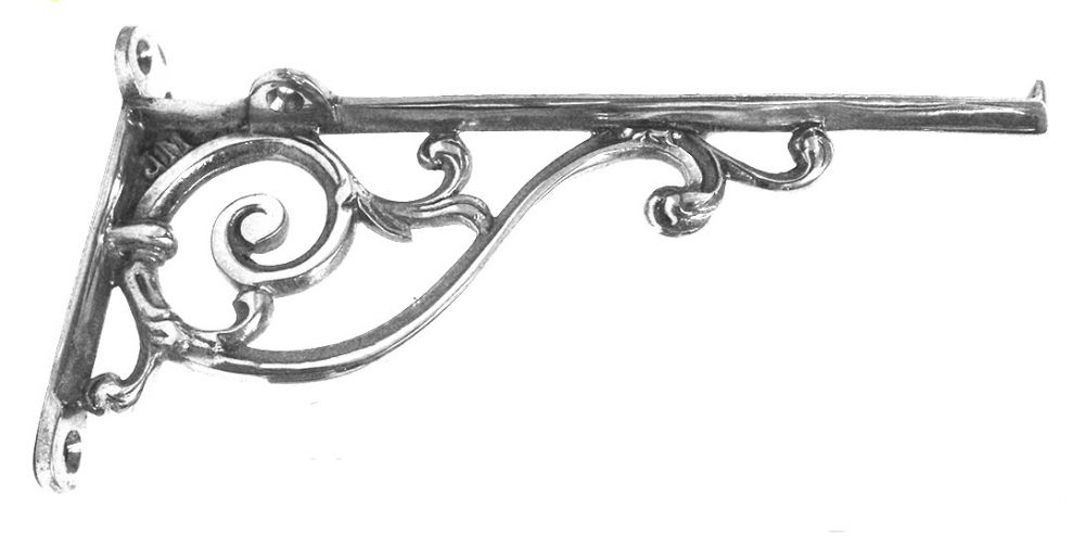 "Luciano" Ornate Scroll Bright Chrome Wall Bracket 12cm x 21cm | Black ...