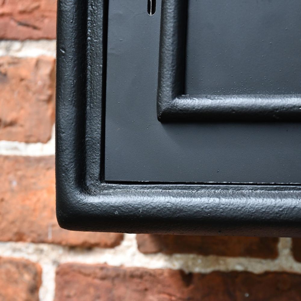 Traditional Black & Gold Wall Mounted Post Box | Black Country Metalworks