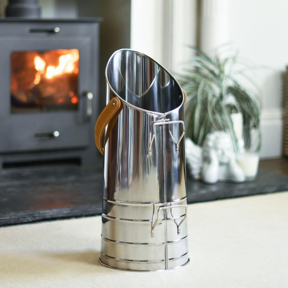 Traditional "Bromley" Coal Hod With Leather Handle | Black Country ...