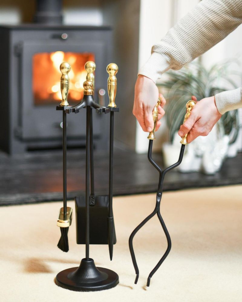 Traditional "Cawthorne" Black Companion Set | Black Country Metalworks