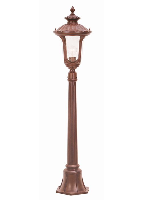 Traditional Pathway Pillar Light Rustic Bronze 115cm | Black Country ...