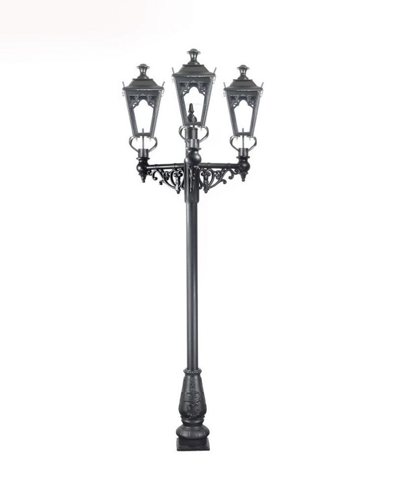 Triple Headed Hexagonal Lamp Post Set | Black Country Metalworks