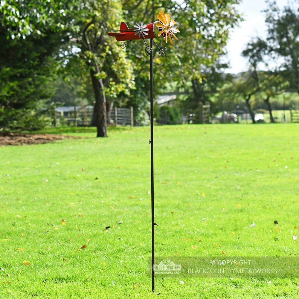 Aeroplane Garden Wind Spinner | Black Country Metalworks