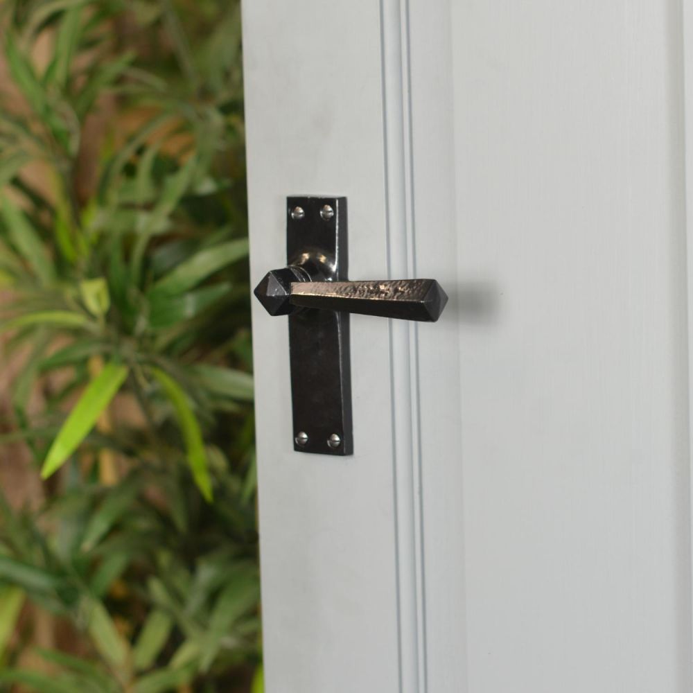 "Peregrine" Black Straight Lever Latch Set | Black Country Metalworks