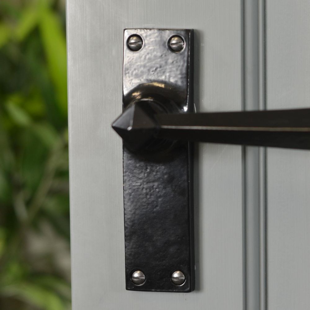 "Peregrine" Black Straight Lever Latch Set | Black Country Metalworks