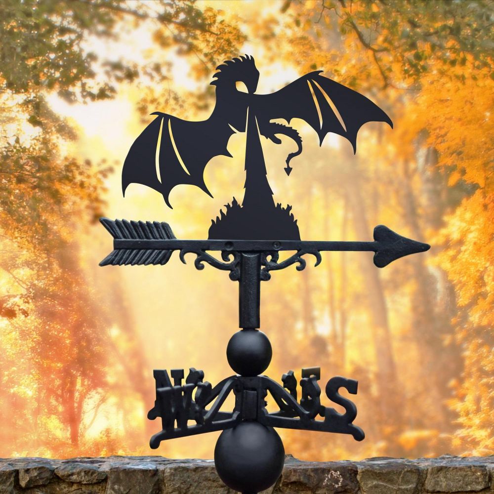 Fire Breathing Dragon Weathervane | Black Country Metalworks