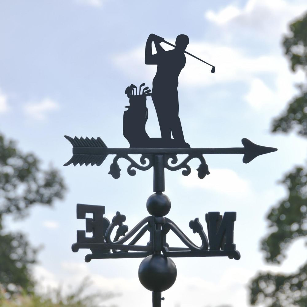 Golfer Free Standing Weathervane | Black Country Metalworks