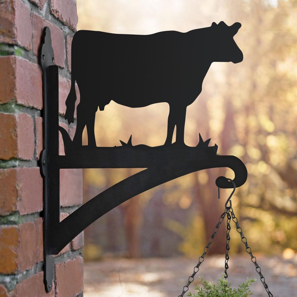Cow Hanging Iron Basket Bracket | Black Country Metalworks