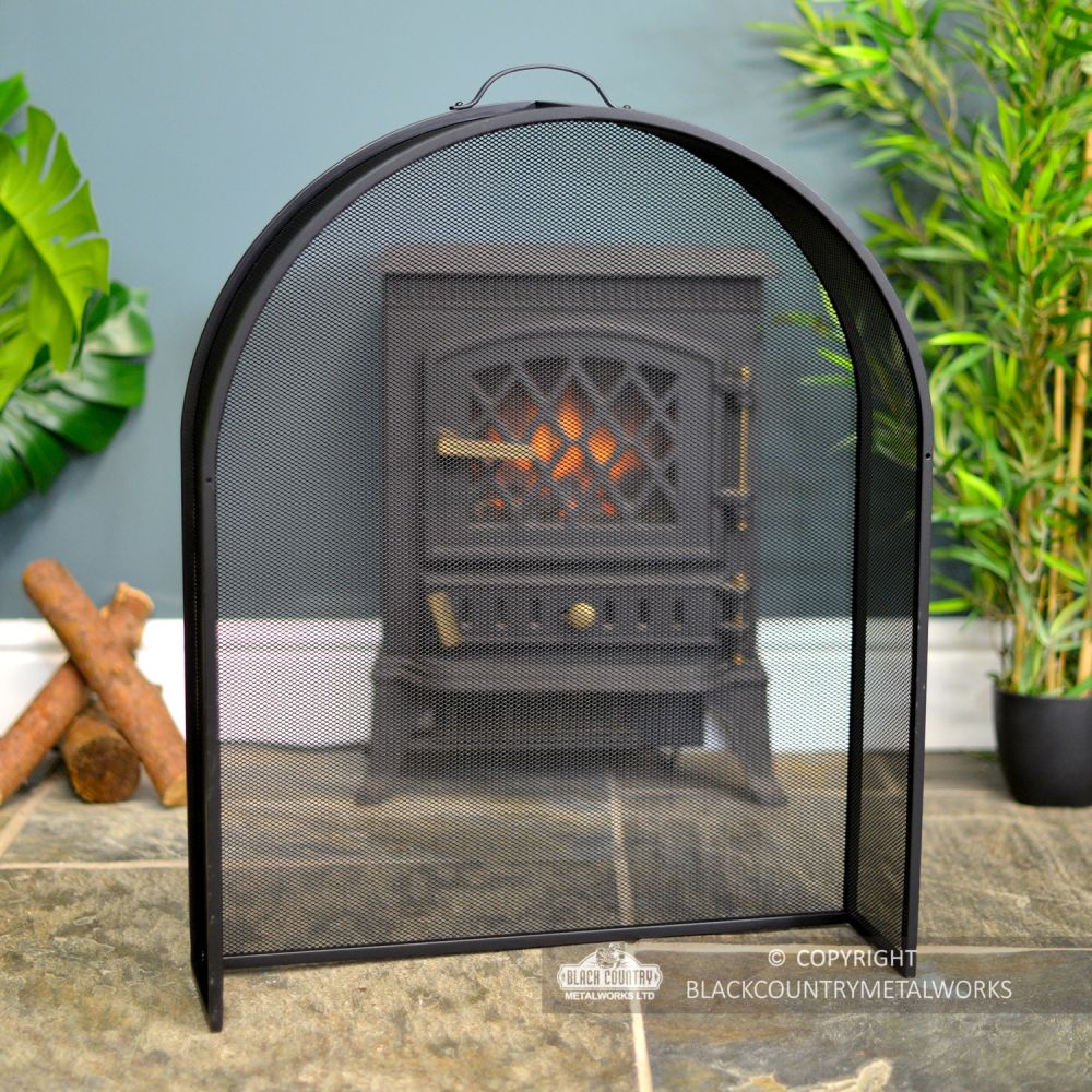 "Athelhampton" Arched Box Style Made to Measure Fire Guard | Black ...