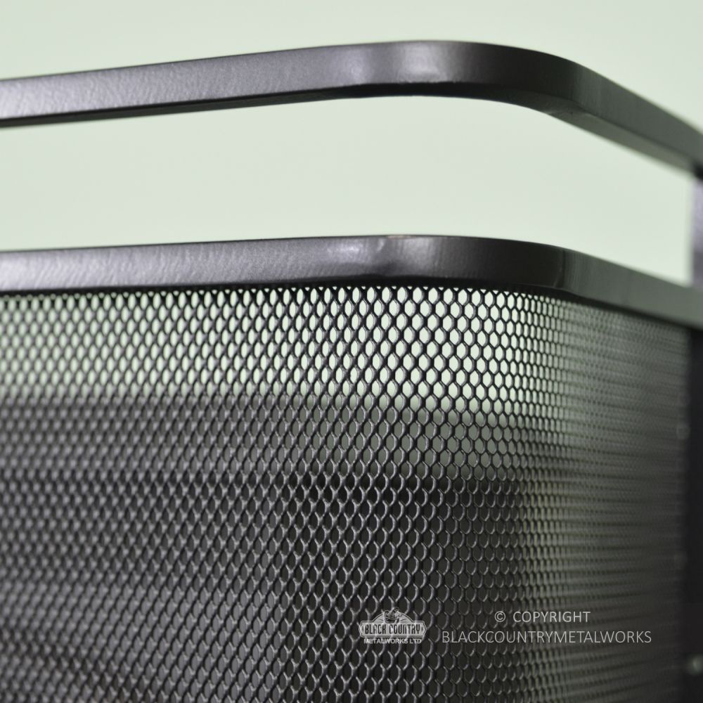 Black Railed Single Panel Fire Guard | Black Country Metalworks
