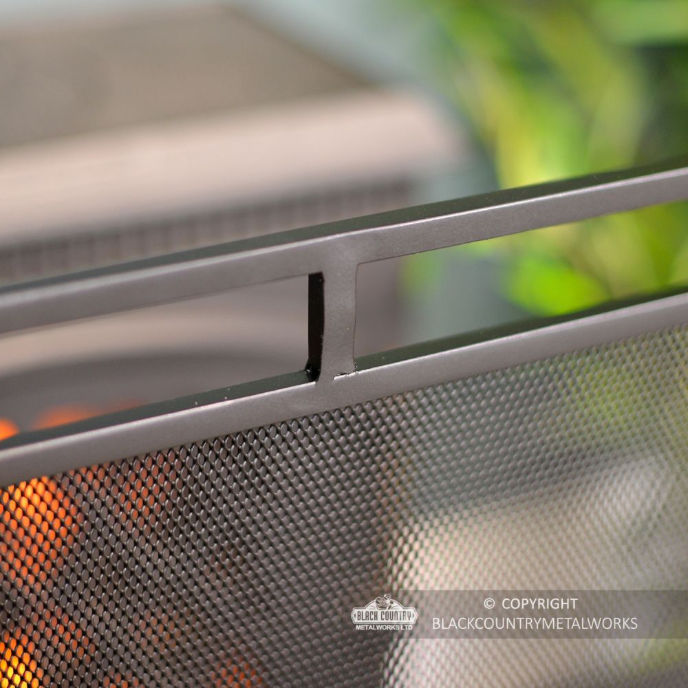 Black Railed Single Panel Fire Guard | Black Country Metalworks