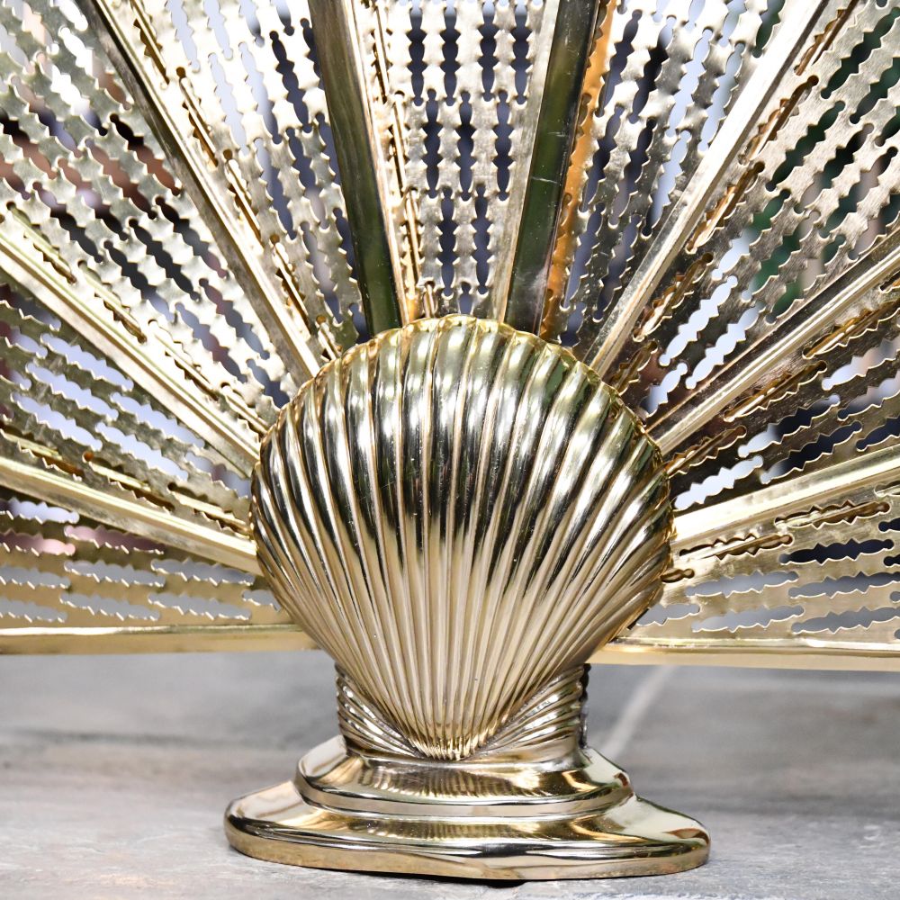 Art Deco Gold Finish Fan Fireguard | Black Country Metalworks