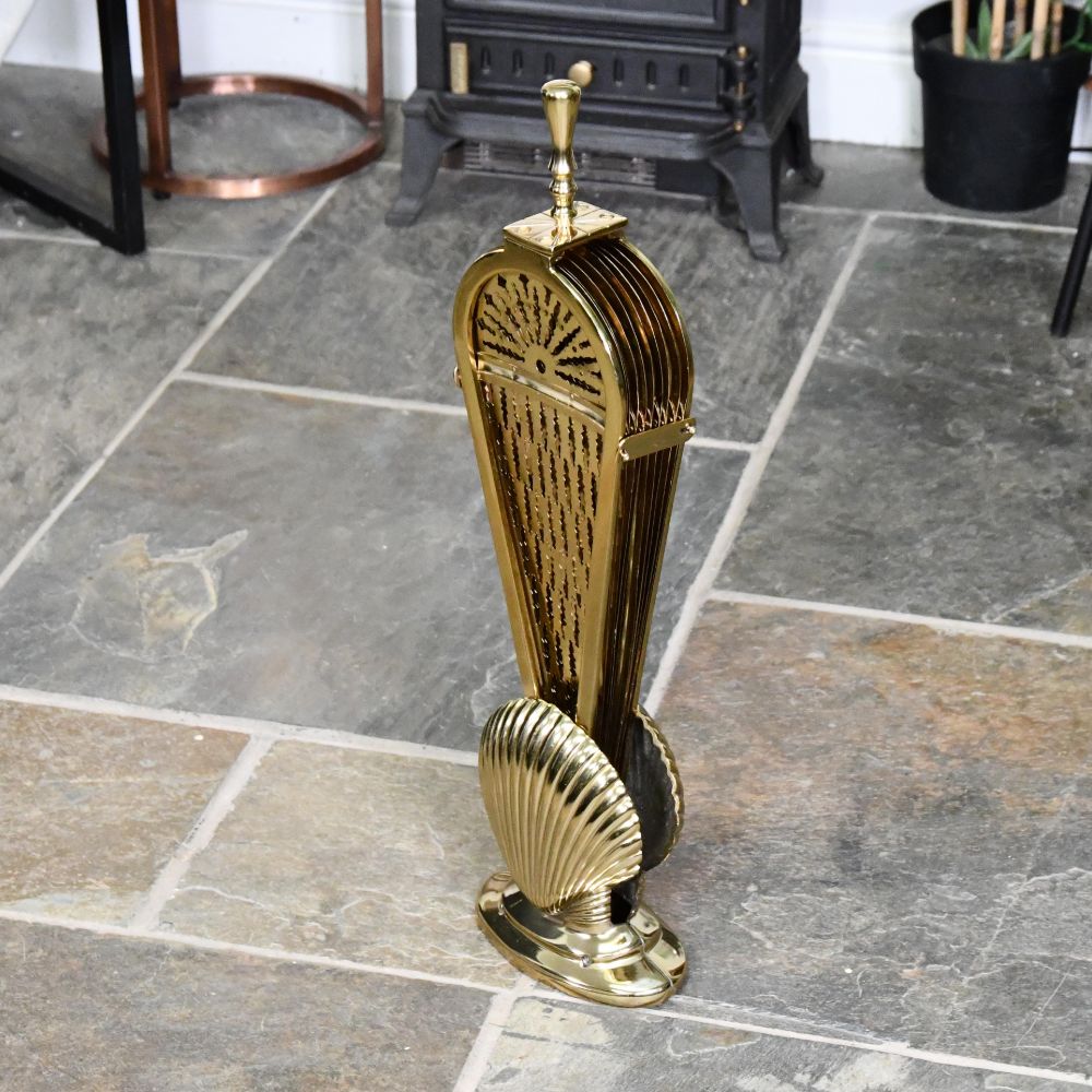 Art Deco Gold Finish Fan Fireguard | Black Country Metalworks