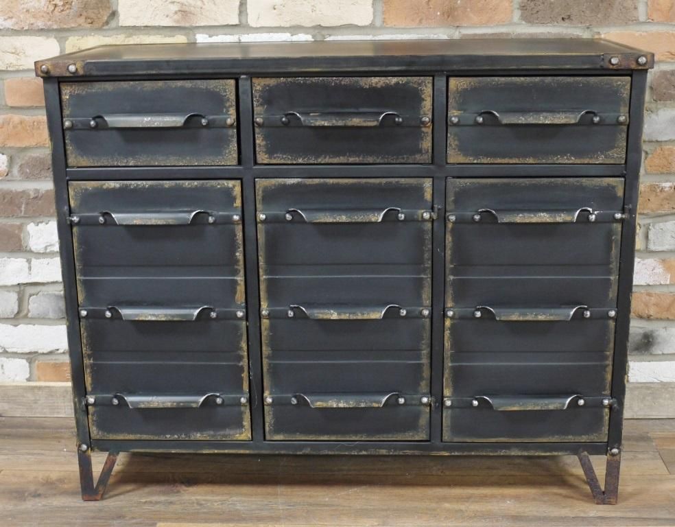 Vintage Rustic Metal Cabinet | Black Country Metalworks