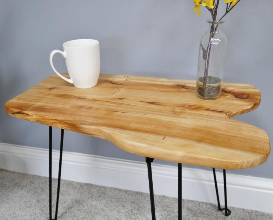 Folding Metal & Wood Side Table | Black Country Metalworks