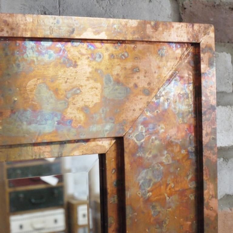 Rustic Copper Wall Mirror - Extra Large | Black Country Metalworks