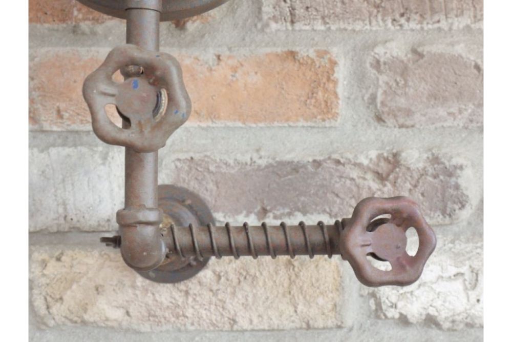 Right Angled Rustic Industrial Pipe Wall Clock | Black Country Metalworks