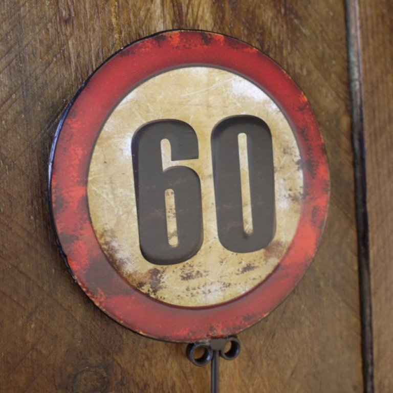 60 Speed Sign & Hook | Black Country Metalworks