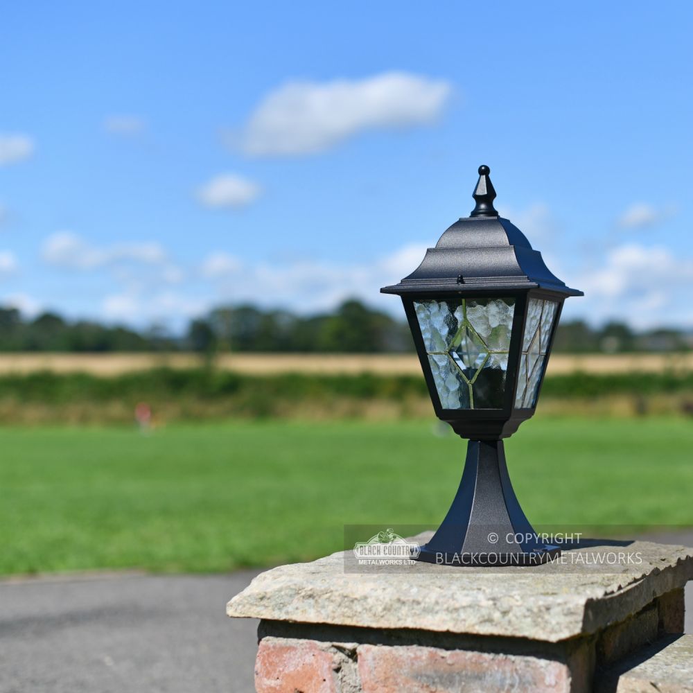 "Sheringham" Traditional Leaded Glass Pillar Light 50cm | Black Country ...