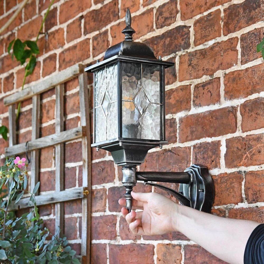 "Marsden" Silver Wall Lantern with PIR Sensor | Black Country Metalworks
