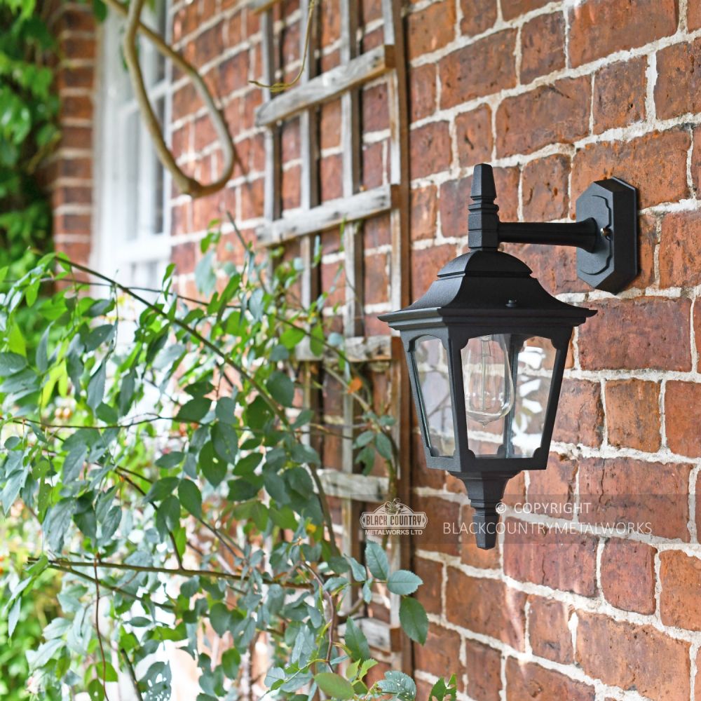 "Moorside" Traditional Top Down Black Wall Lantern | Black Country ...