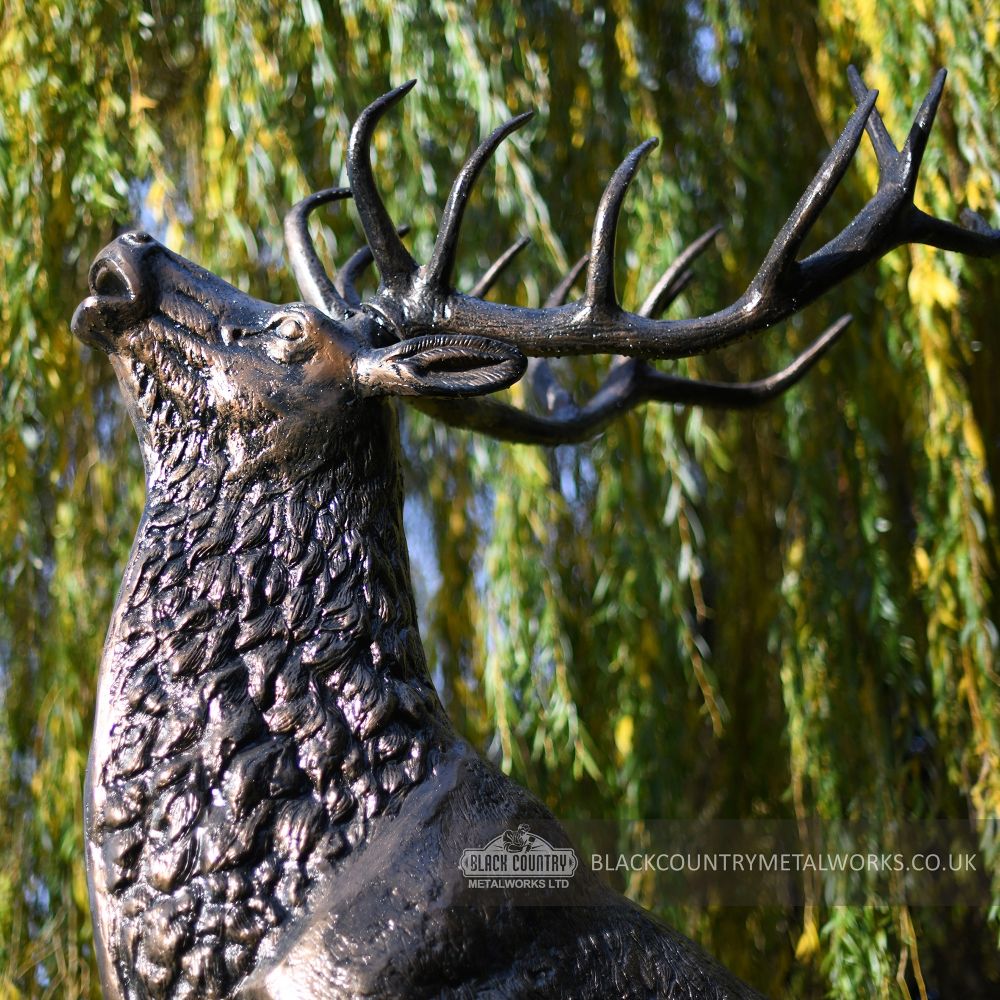 'Highland Prince' Stag on Rock Sculpture | Black Country Metalworks