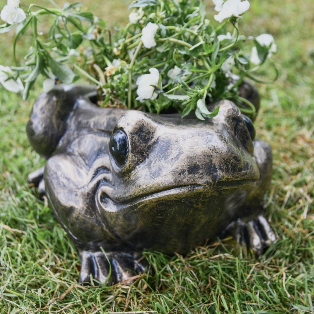 Antique Gold Toad Planter | Black Country Metalworks