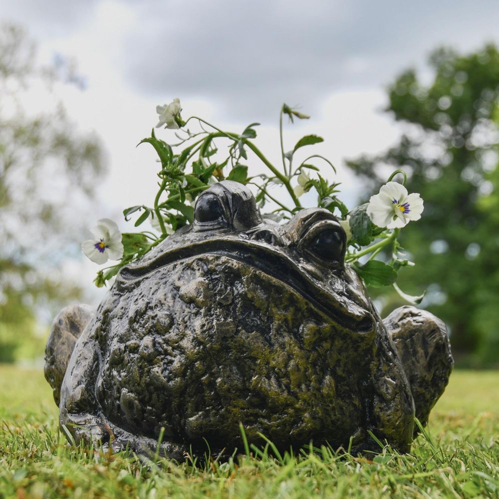 Antique Gold Bullfrog Planter | Black Country Metalworks