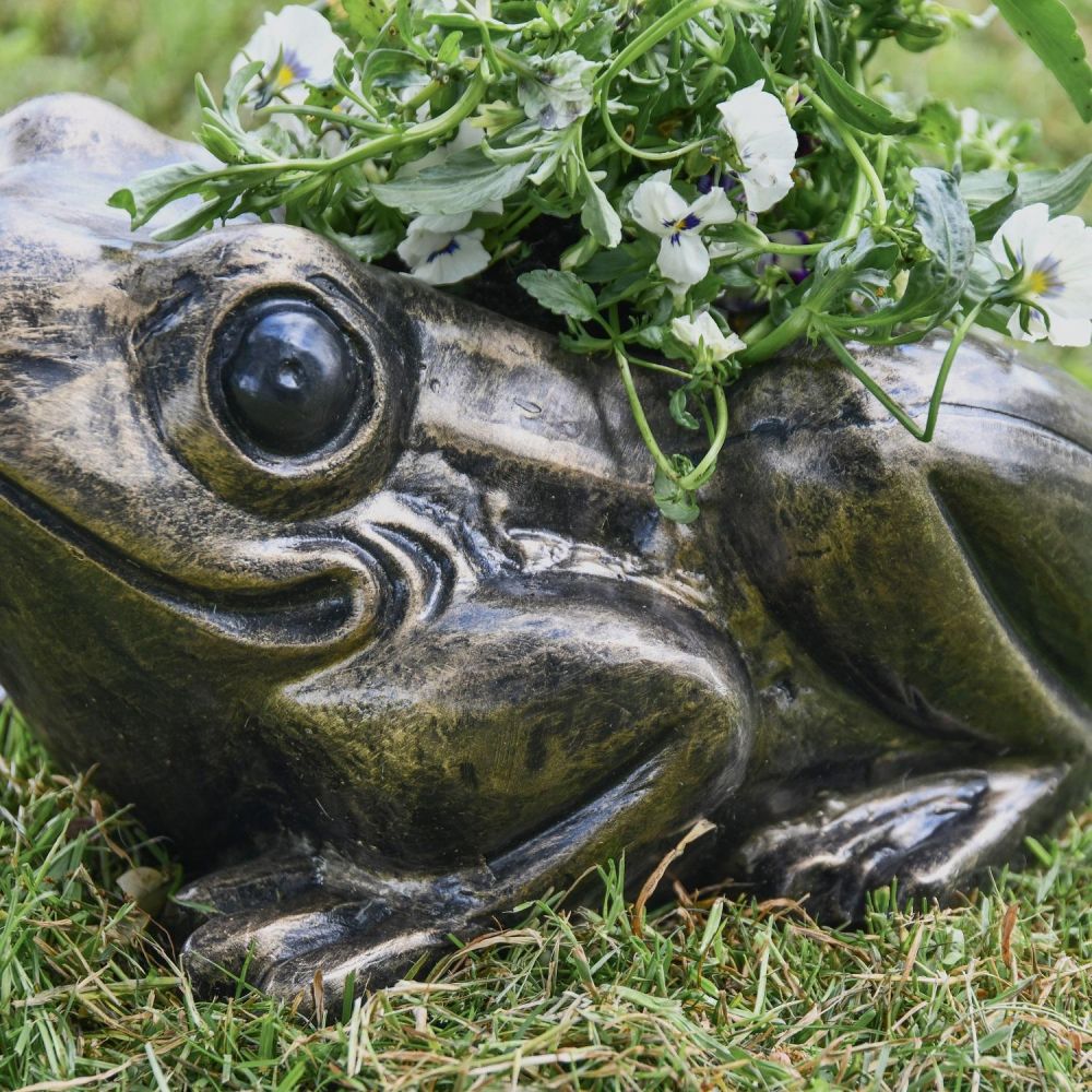Antique Gold Toad Planter | Black Country Metalworks